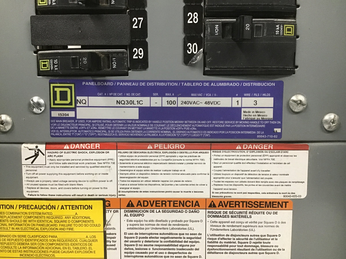 Panel board NQ30L1C Square D – AA Electric Surplus