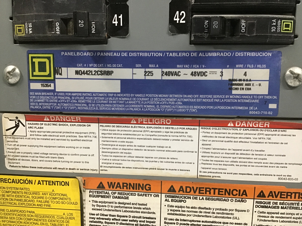Panel Board NQ44L2CSRBP Square D – AA Electric Surplus
