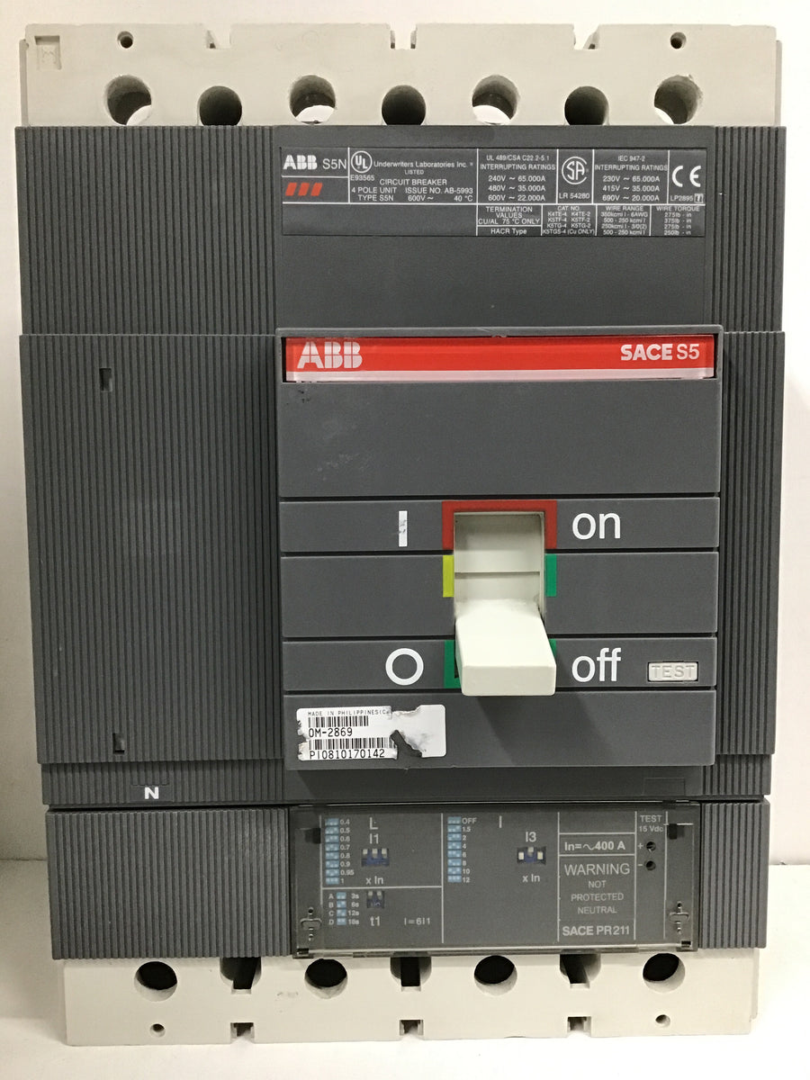 Circuit Breaker ABB S5N 400 – AA Electric Surplus