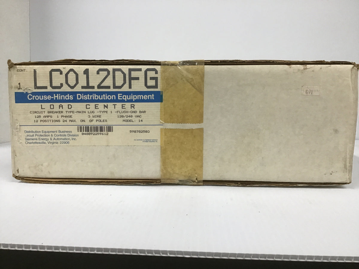 Load Center LC012DFG Crouse Hinds 125 Amp – AA Electric Surplus